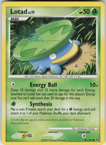Pokemon TCG Lotad 81/127 Platinum Common card Normal | eBay