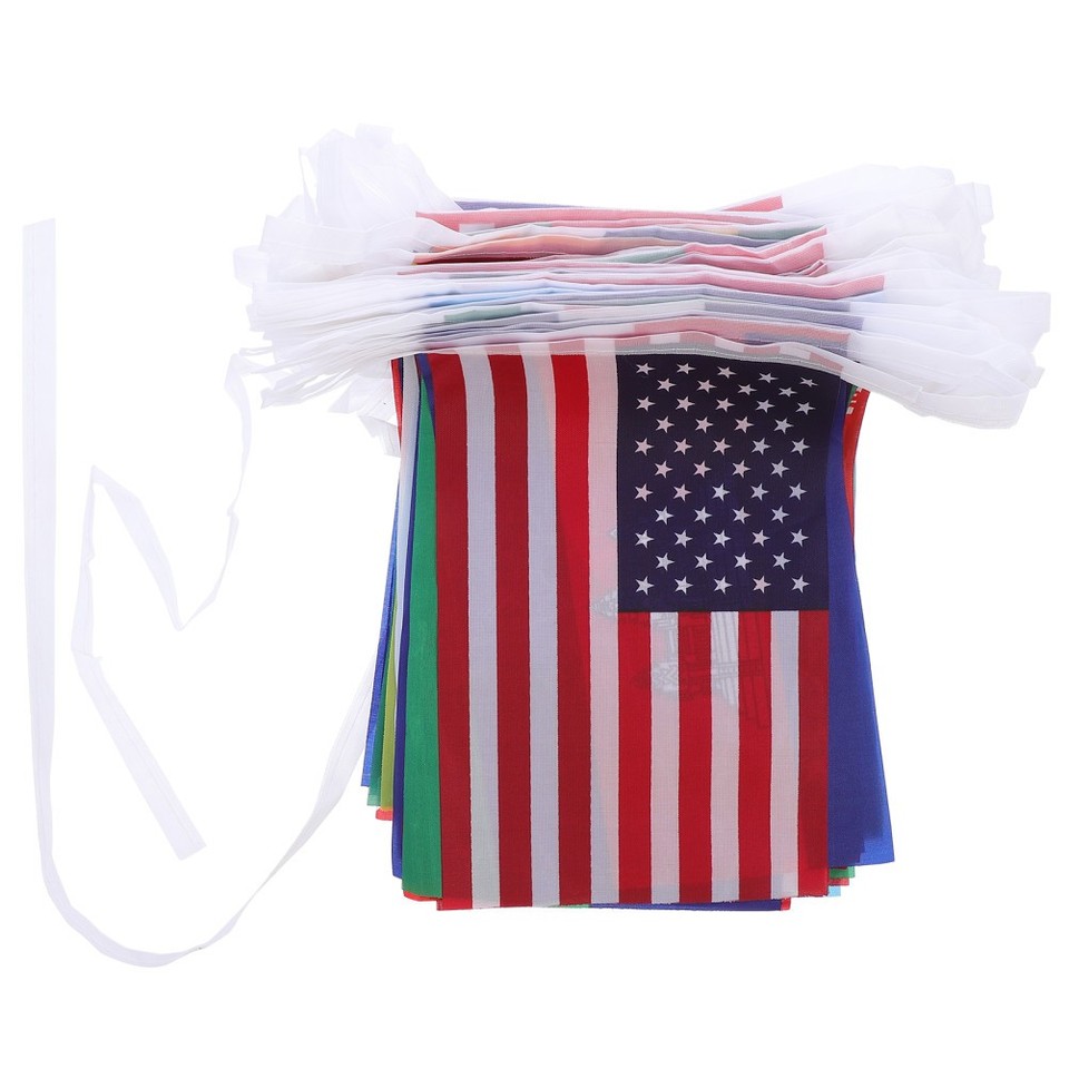 100 Pcs Polyester Banner Flag Hanging National Flag Banner 100 ...