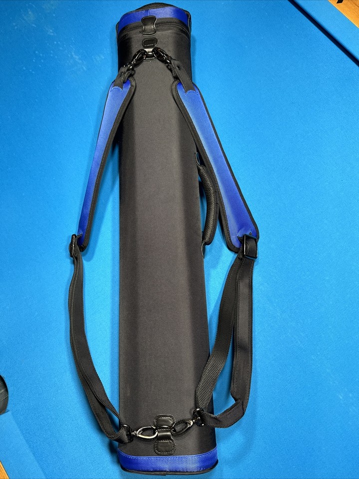Black & Blue Pool Cue Case 4x8 with Backpack Straps | eBay