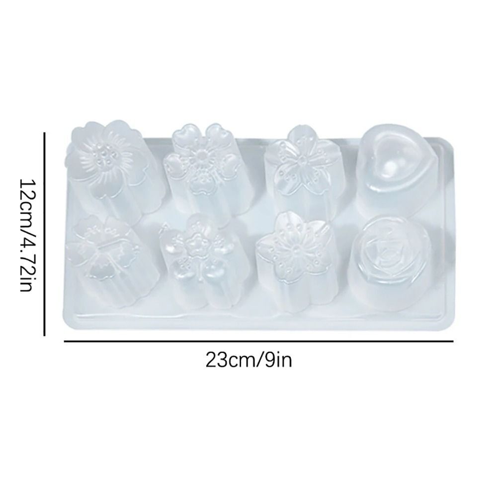 1Pcs Plastic Pudding Mould 8 Compartments Flower Heart Mold Durable ...