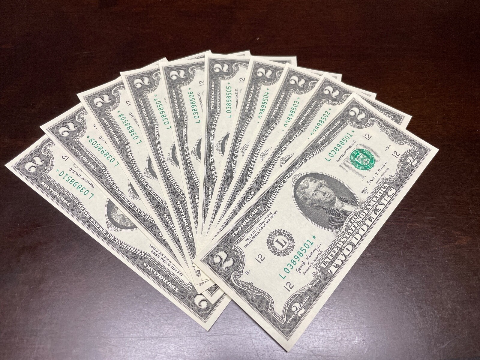 $2 Sequential Two Dollars Uncirculated Star Note lot of 10 | eBay