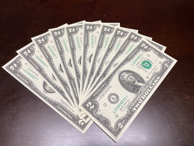 $2 Sequential Two Dollars Uncirculated Star Note lot of 10 | eBay