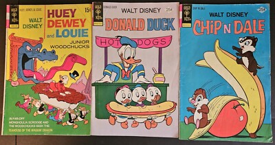 Disney DONALD DUCK 166, HUEY DEWEY & LOUIE 19, CHIP N DALE 36 Gold Key ...