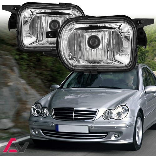 Pair Bumper Fog Light For 2000-04 Mercedes-Benz W203 Clear Lens ...