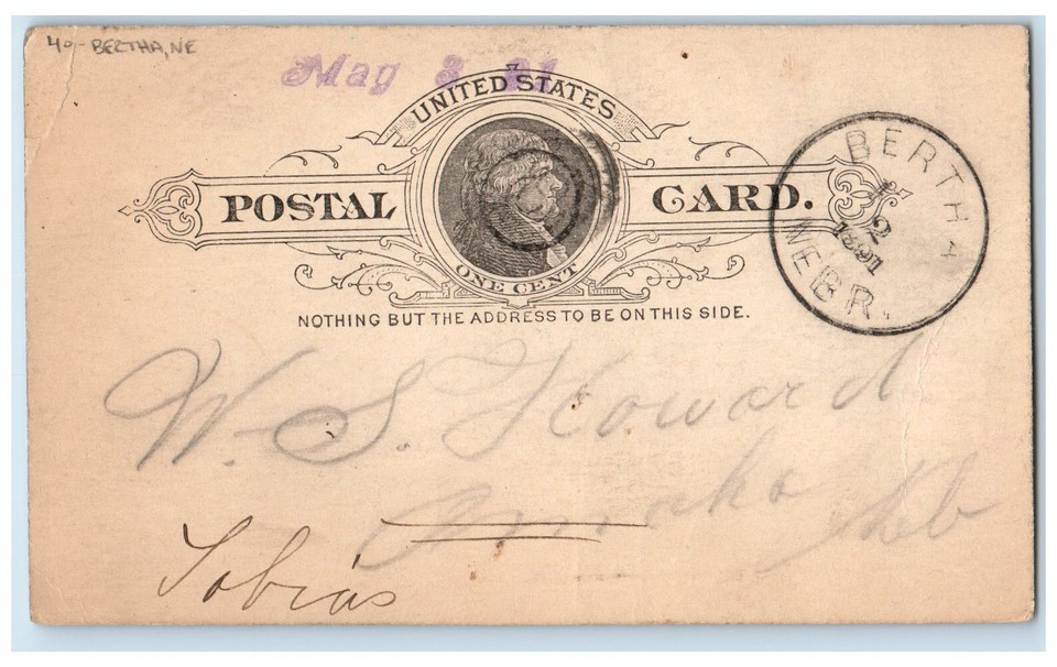 1891-ws-howard-omaha-nebraska-ne-bertha-ne-antique-posted-postal-card