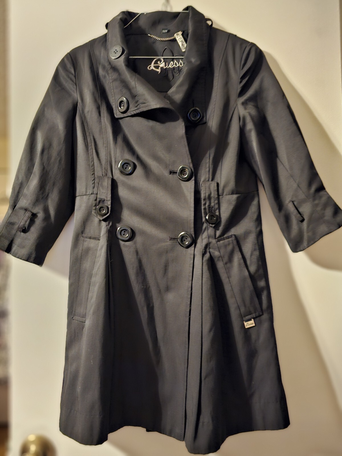 Guess Jacket & Coat Raincoat ~ Black Size XS/TP - Gem