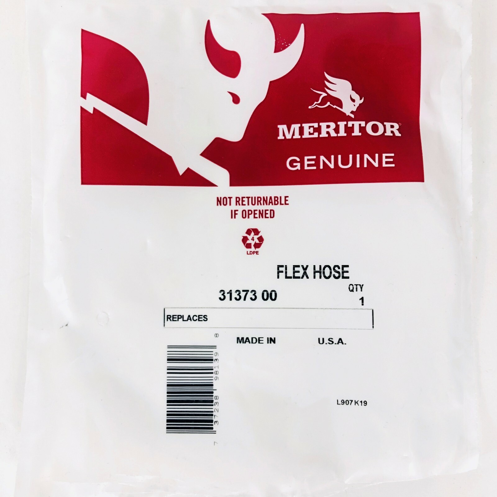 MERITOR MERITOR 31373-00 FLEX HOSE PSI OEM, TIRE INFLATION SYSTEM, 17 ...