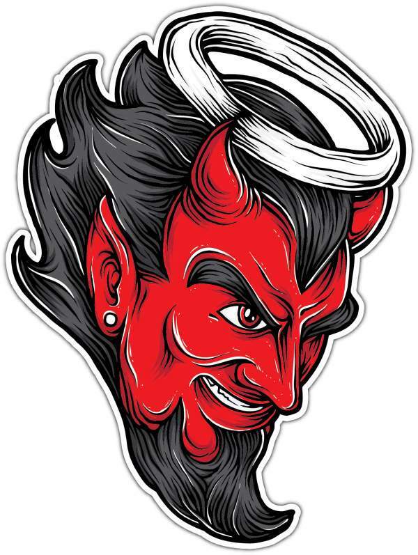 Devil Head Evil Red Demon Hell Satan Car Bumper Window Sticker Decal 4 ...