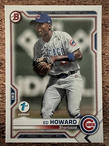 2021 Bowman 1st Edition Prospect Ed Howard Chicago Cubs | eBay