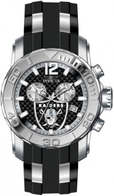 NEW INVICTA NFL 48002 LAS VEGAS RAIDERS CHRONOGRAPH BLACK DIAL WATCH ...