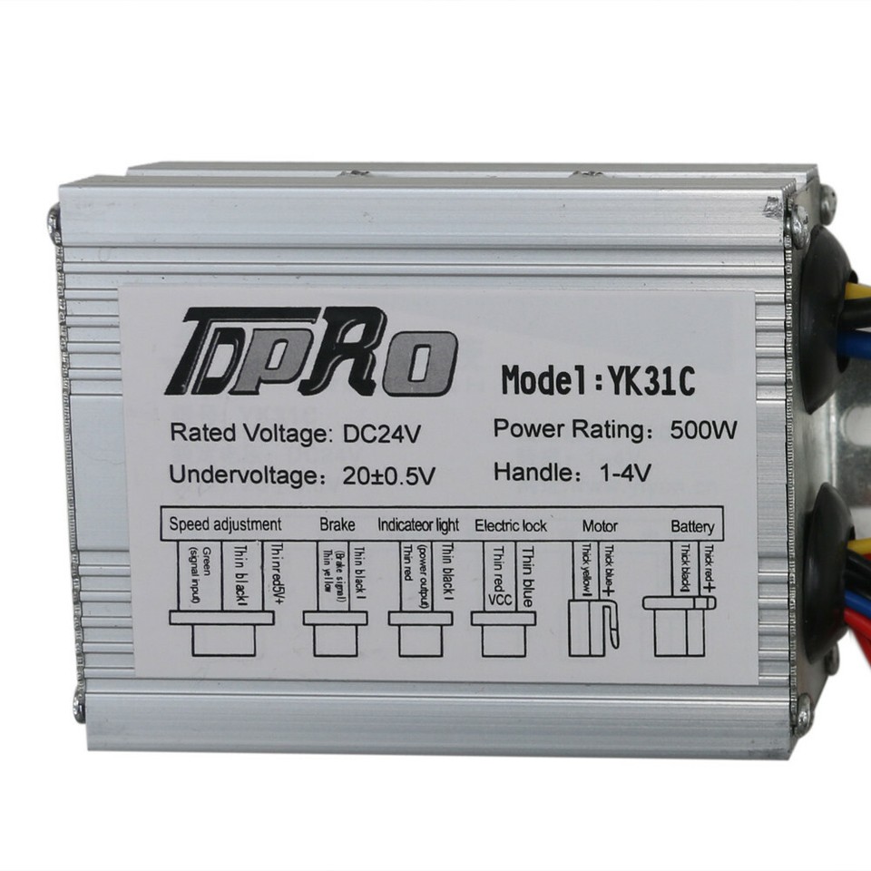 24V 500W Brush Motor Speed Controller Throttle for Electric Scooter E ...