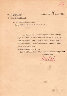 FIELD MARSHAL Erhard Milch autograph, document signed | eBay