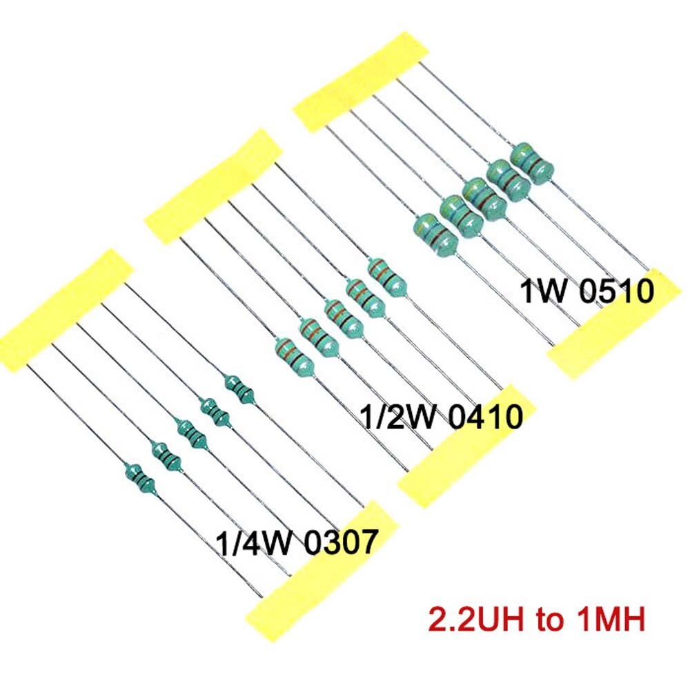 1/4W 1/2W 1W Color Code Inductance Axial Multi Listing 2.2UH-1MH Ring ...
