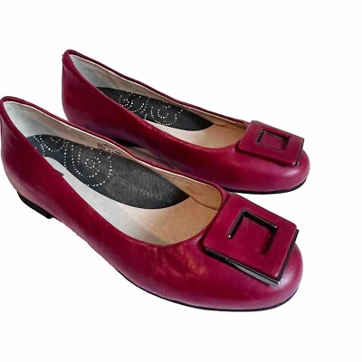 Propet Red Loafers Women's Size 7 Leather Buckle Design Slip On | eBay