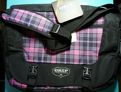 Grip Messenger Bag by High Sierra Plaid Purple Pink Black New With Tags ...