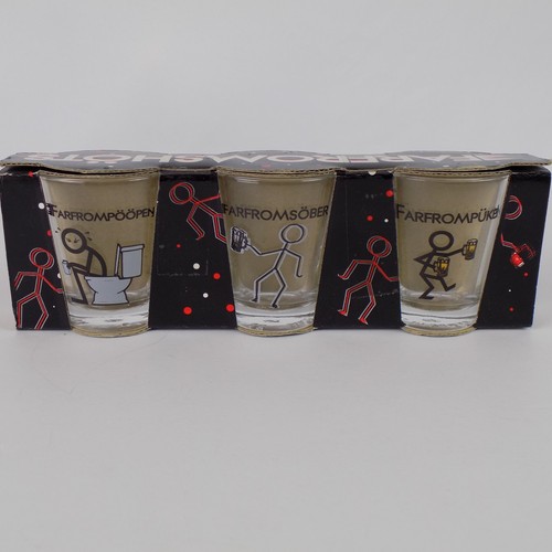 FARFROMSHOTS Shot Glass Set Original Gag Gift Bachelor Party Poop Sober ...