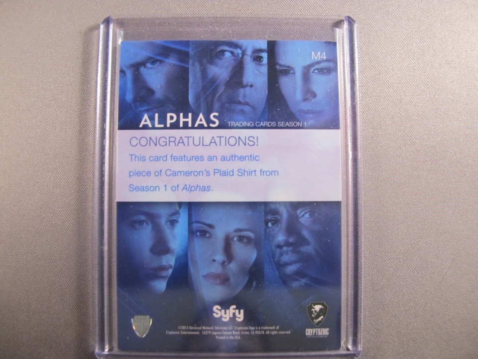 2013 Syfy Alphas Season 1 Cameron Hicks Wardrobe Memorabilia Card M4 | eBay