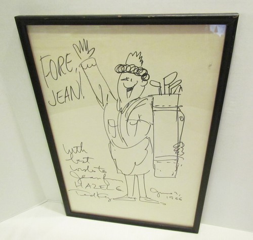 HAZEL TED KEY 1966 ORIGINAL COMIC CARTOON ART SKETCH HAZEL PLAYS GOLF ...