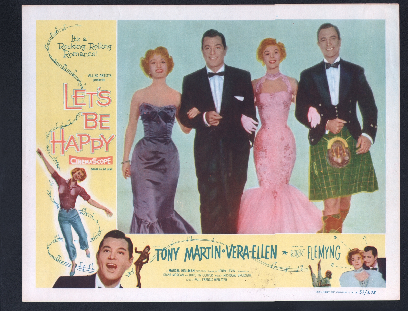 Let's Be Happy Lobby Card-1957- Tony Martin | eBay