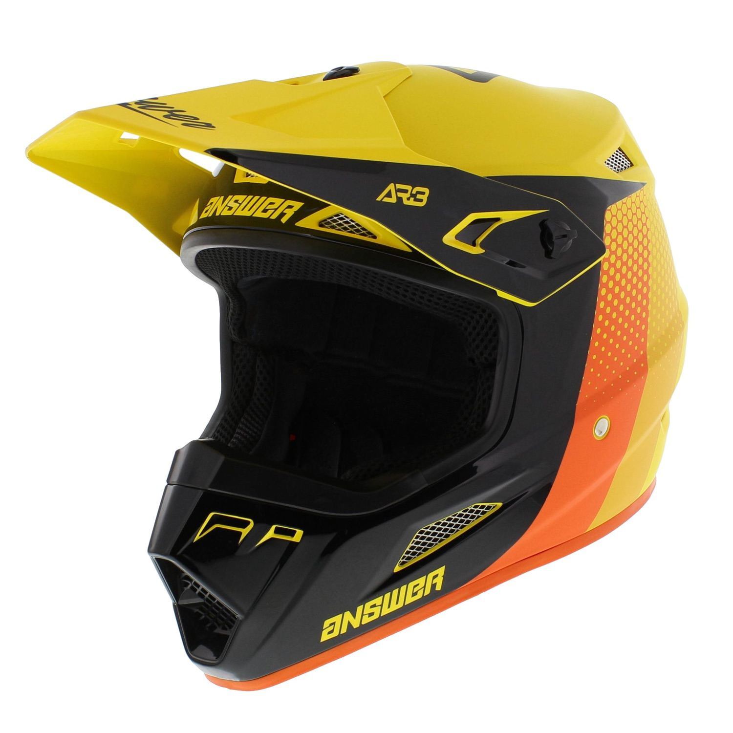 Answer AR3 MX Helmet Pace Yellow Black Orange - Size L | eBay