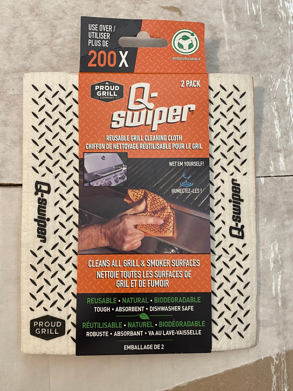 Q-Swiper Reusable Grill Cleaning Cloth 2 Pack - Eco-Friendly | Durable ...