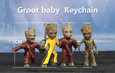 Baby Groot Key Chain Guardians of The Galaxy Vol 2 Alloy Keyring Figure ...