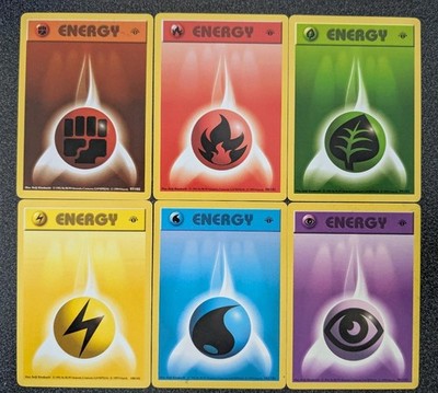 Pokemon 1st Edition Base Basic Set Shadowless Energy Lot 6 Card Set | eBay