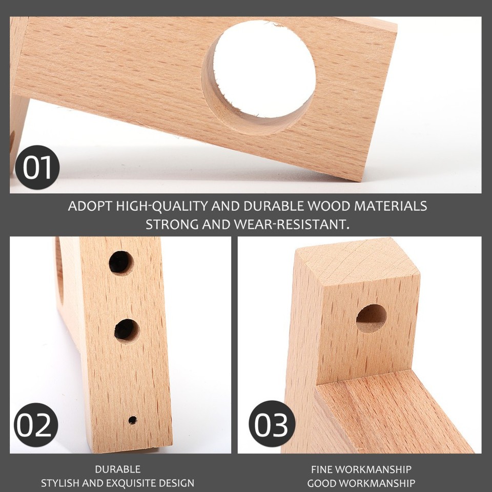 2 Pcs Wooden Curtain Bracket Rod Clamp Small Pole Curtains Holder ...