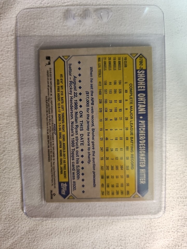 2022 Topps Chrome Shohei Ohtani ‘87 Topps #87BC-2 Insert Los Angeles ...