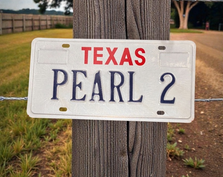 TXS BIG RED VANITY LICENSE PLATE " PEARL 2 " BAILEY KNIT 1 HARBOR ...