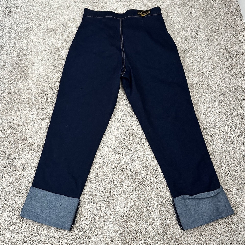 Hell Bunny Vixen Dark Wash Capri Jeans XS High Rise Cropped Retro ...