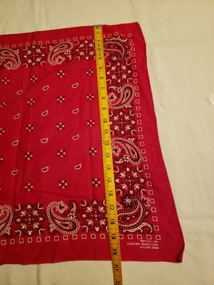 VTG Fast Color Red Western Bandana Paisley All Cotton RN 13960 USA ...