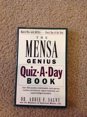 The Mensa Genius Quiz A Day Book Dr. Abbie F. Salny Paperback 1989 | eBay