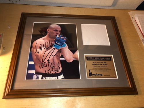 Pride Fc Premium Signed Framed Event Used Ring Mat Wanderlei Silva /100 ...