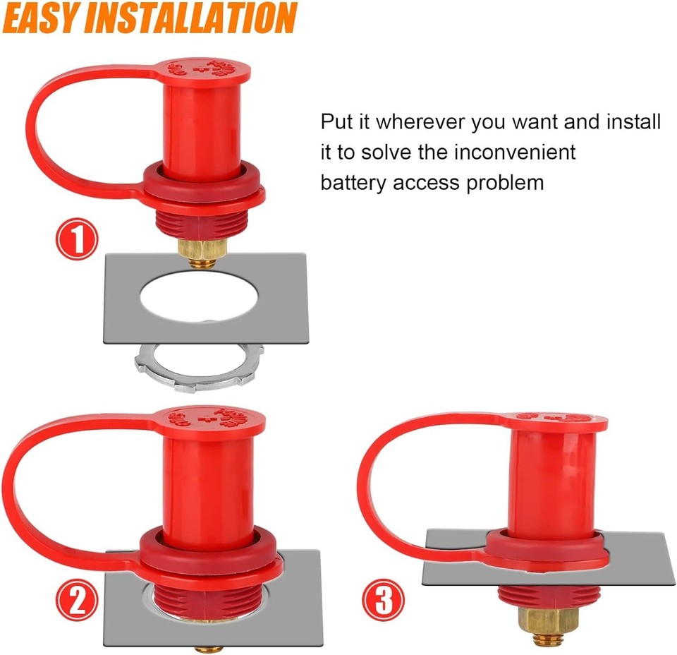 Remote Battery Jump Terminal Charging Posts Kit 250A Battery Charging ...