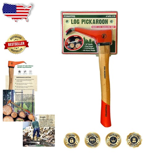 Heavy-Duty Pickaroon with Angled Hook & Alloy Steel Head for Secure Log ...