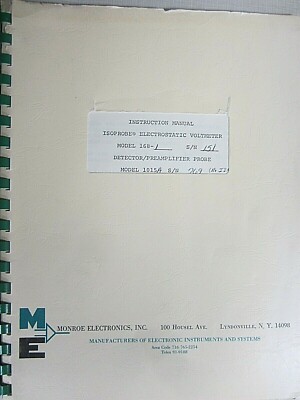 Monroe Electronics Instruction Manual Isoprobe Electrostatic Voltmeter ...