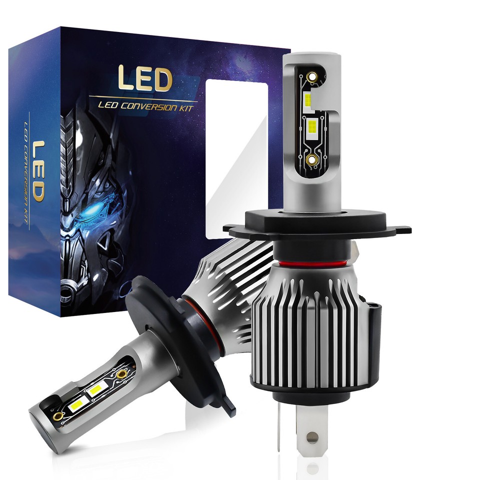 H4 LED Spotlight Car Headlight Fog Light Bulbs Lamps Kit Bright White ...