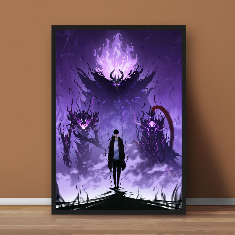 Solo Leveling Jin-Woo Shadow Monarch Poster Print - No Frame | eBay