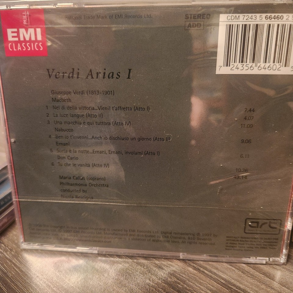 MARIA CALLAS VERDI: ARIAS, VOL. 1 NEW CD | eBay