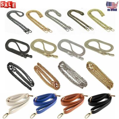 Replacement Bag Chain Metal/PU Purse Strap Handle Shoulder Handbag ...