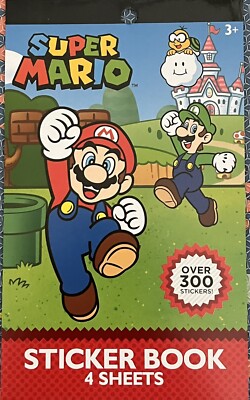 Super Mario Sticker Book – 4 Sticker Sheets with 300 Stickers | eBay