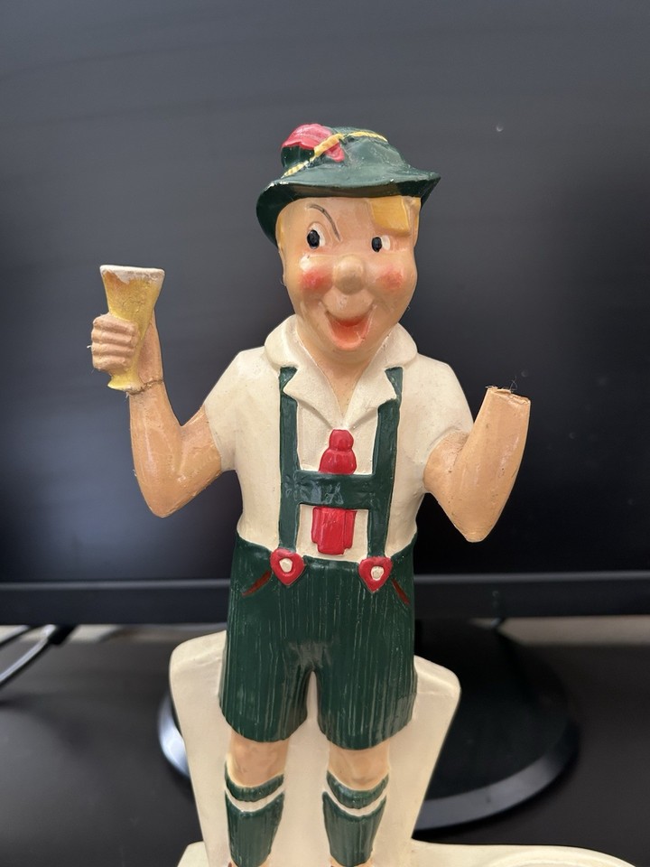 RARE RENNER GOLDEN AMBER BEER BREWERY BACK BAR STATUE SIGN OLD KING ...