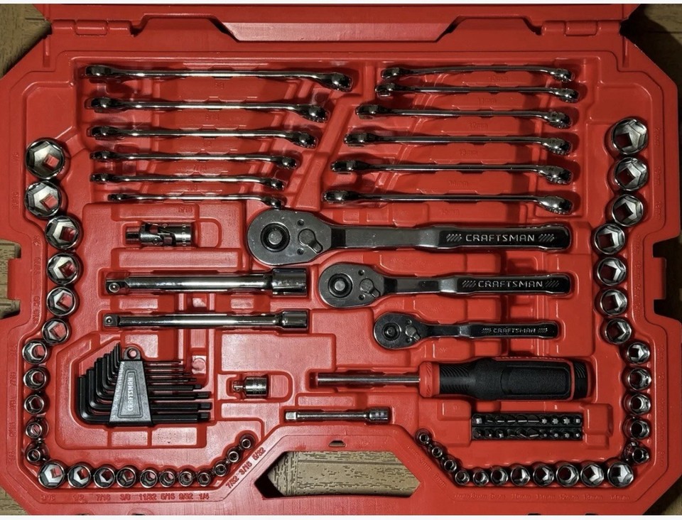 Craftsman 159-Piece Standard SAE & Metric Chrome Mechanics Tool Set ...