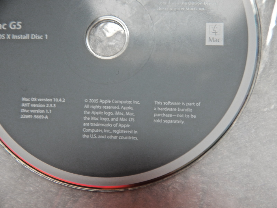 Apple Mac 2005 G5 OS X Install Disc 1 Disc Version 10.4.2 | eBay