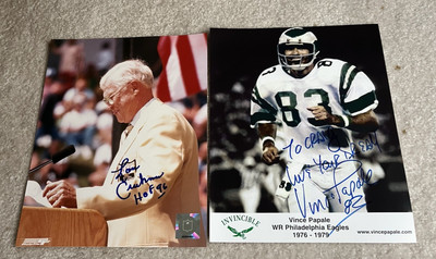 Lot Of NINE NFL Coaches & Players Autograph Signed Photos w HOFers | eBay