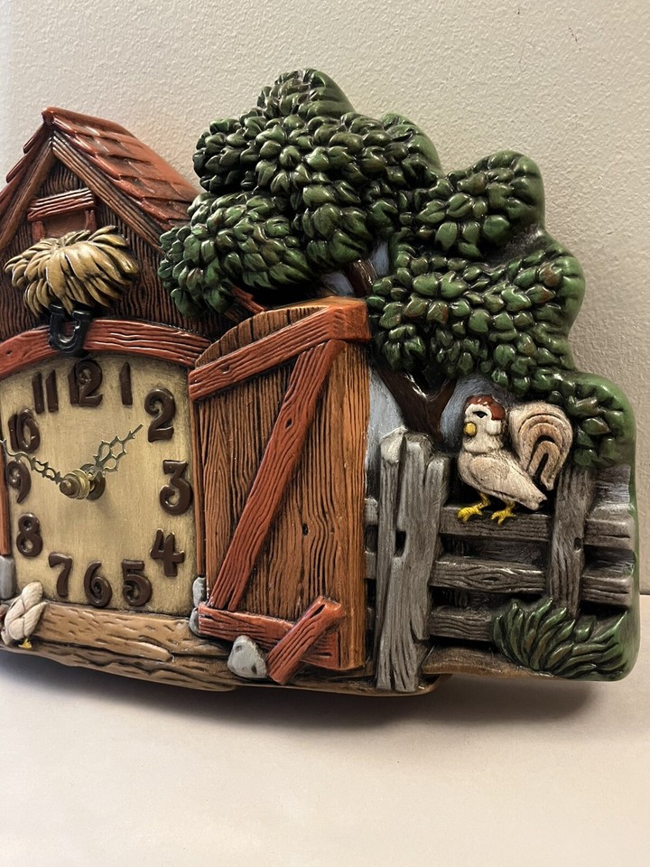 Vintage Country Style 1979 Hand Painted Wall Clock Farmhouse with ...