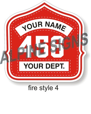 Fire Firefighter Engineer Helmet Shield sticker - Style 4 - Custom just ...