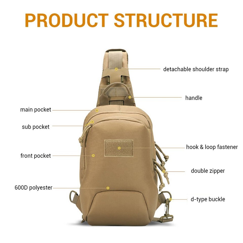 Tactical Chest Bag Gun Carry Pouch Pistol Holster Men's Shoulder Bag ...