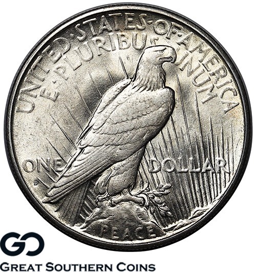 1935-S Peace Dollar, Choice Uncirculated Better Date Final Year Issue ...